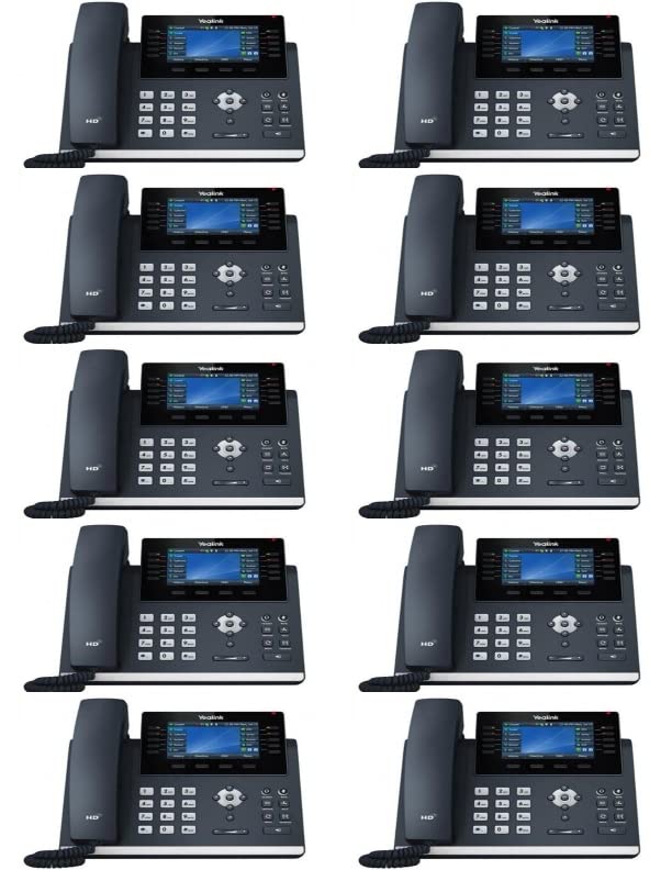 Yealink SIP-T46U IP Phone [10 Pack] 16 VoIP Accounts. 4.3-Inch Color Display. Dual USB 2.0, Dual-Port Gigabit Ethernet, 802.3af PoE, Power Adapter Not Included