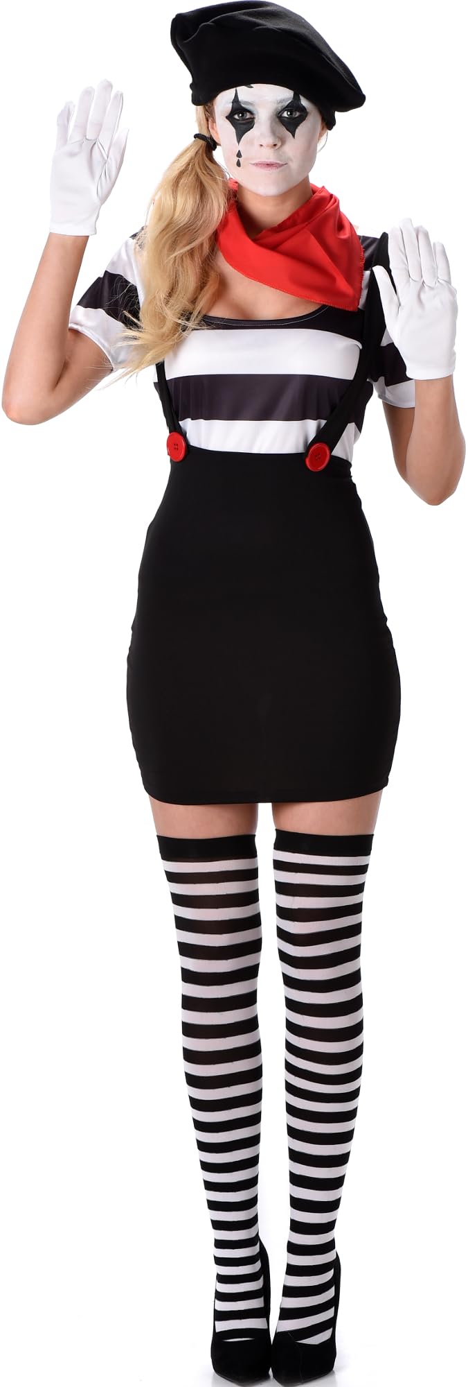 Mime Girl Women's Costume Medium 10-12 Black