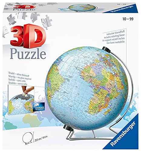Ravensburger The Earth 540 Piece 3D Puzzle - Engaging Fun for Kids and Adults | Precision Fit with Easy Click Technology | Durable Displayable Model | Celebrating Over 130 Years of Quality