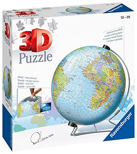 Ravensburger The Earth 540 Piece 3D Puzzle - Engaging Fun for Kids and Adults | Precision Fit with Easy Click Technology | Durable Displayable Model | Celebrating Over 130 Years of Quality