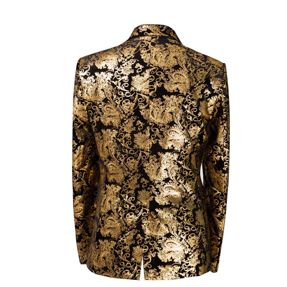 Men's luxury Casual Dress Suit Slim Fit Stylish Blazer Golden X-Large