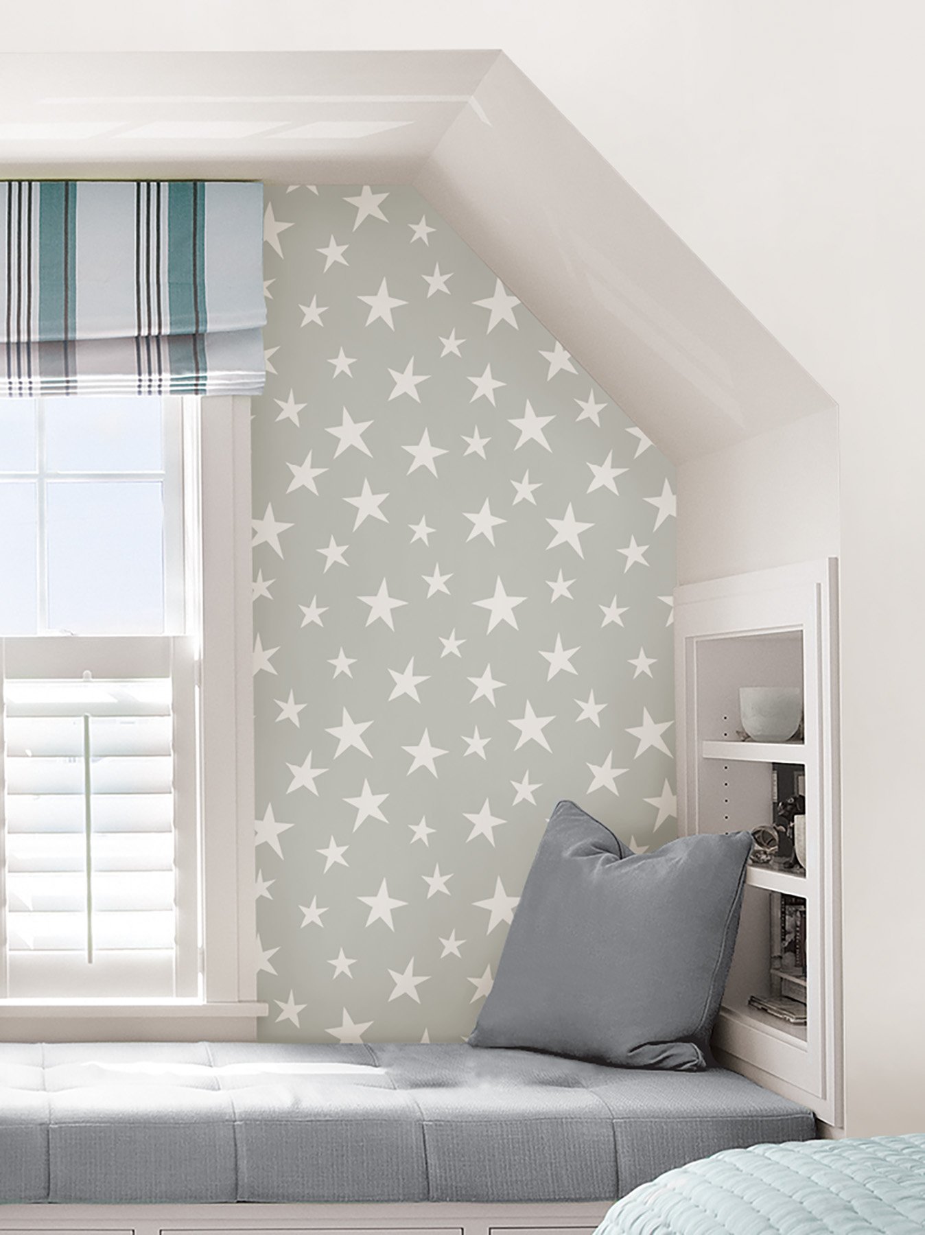 NuWallpaper NU1932 Stardust Peel & Stick Wallpaper, Grey