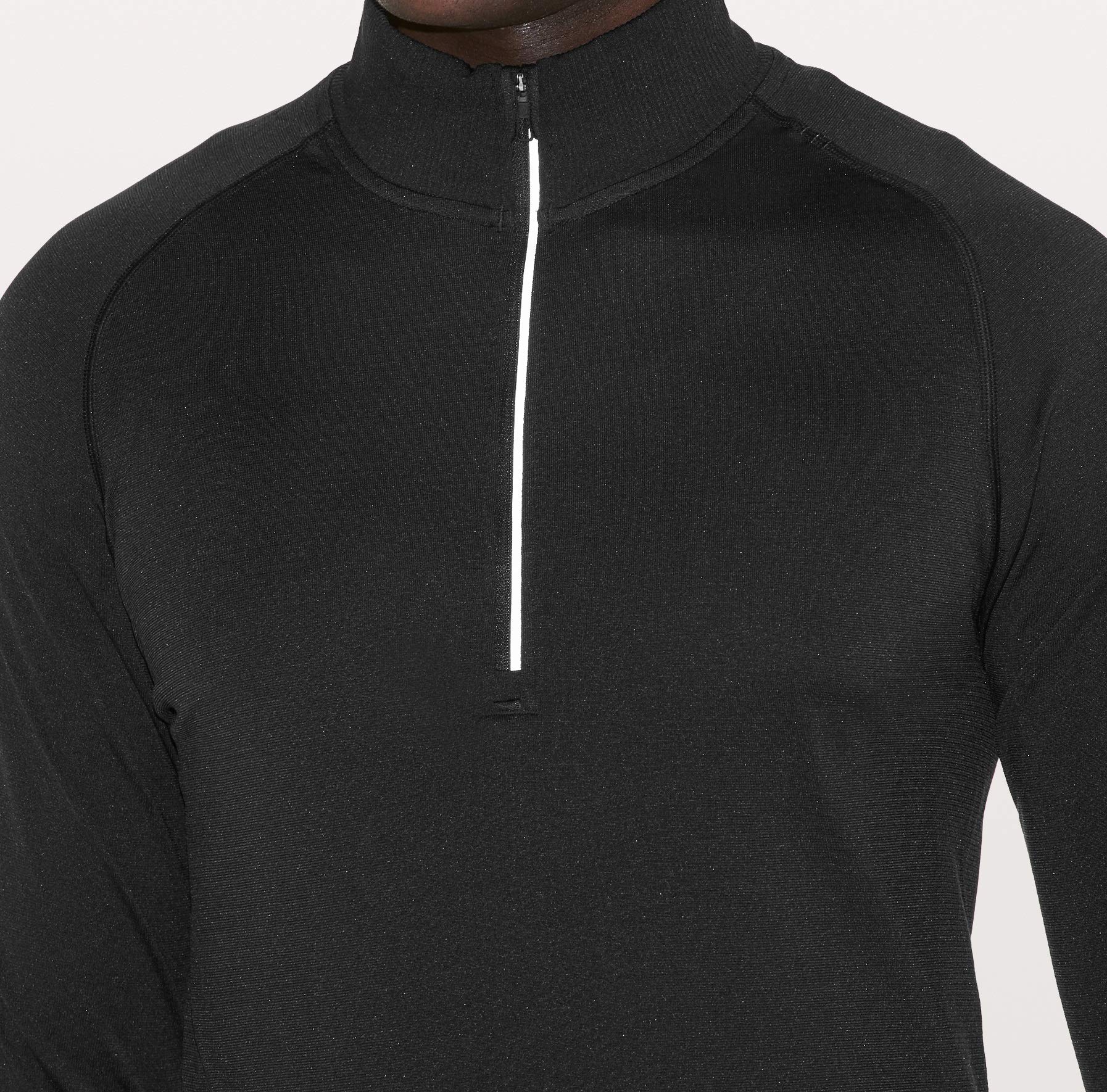lululemon Mens Metal Vent Tech 1/2 Zip Long Sleeve Shirt (Black, XL)