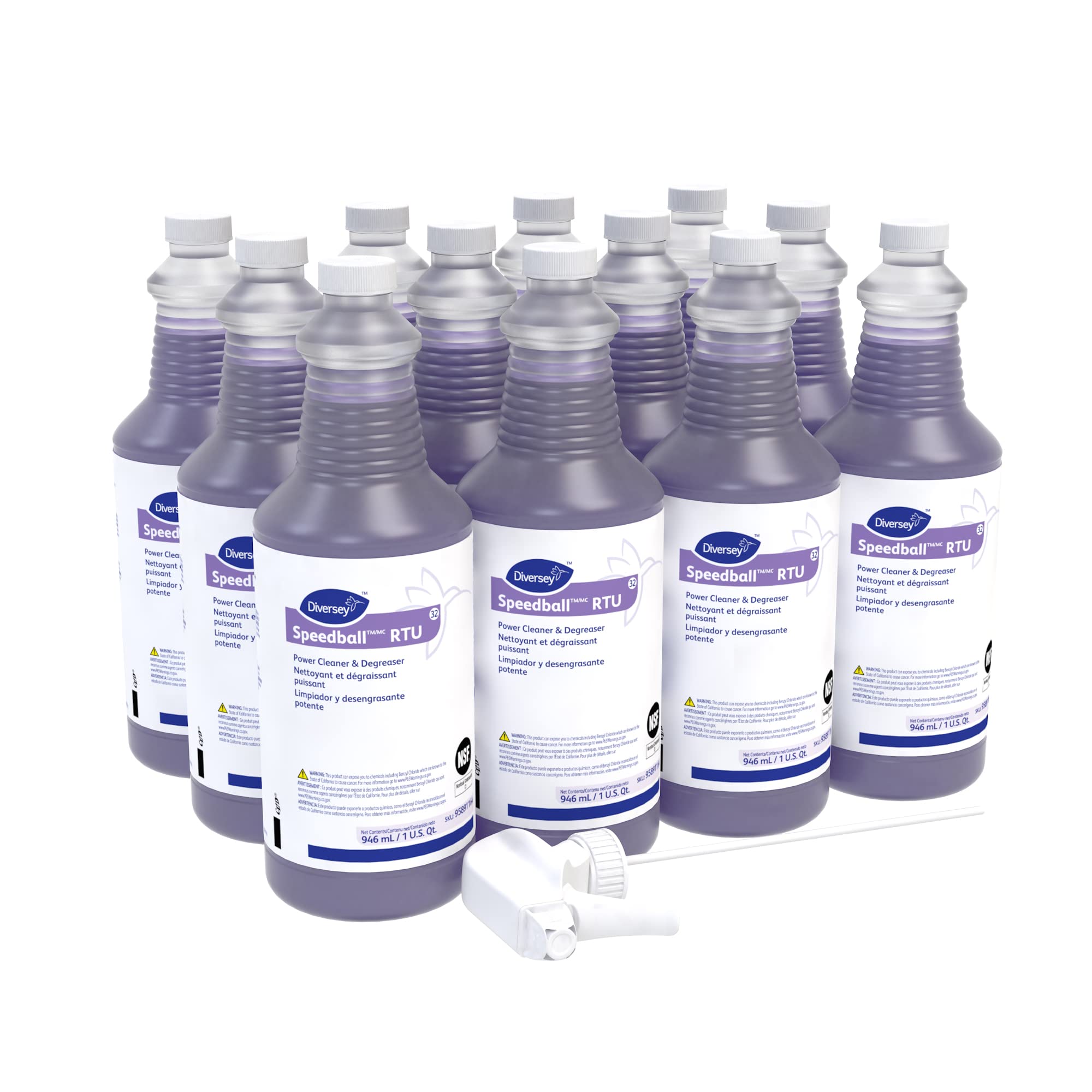 Diversey 95891164 Speedball 2000 Heavy-Duty Cleaner, Citrus, Liquid, 1qt. Spray Bottle (Case of 12)