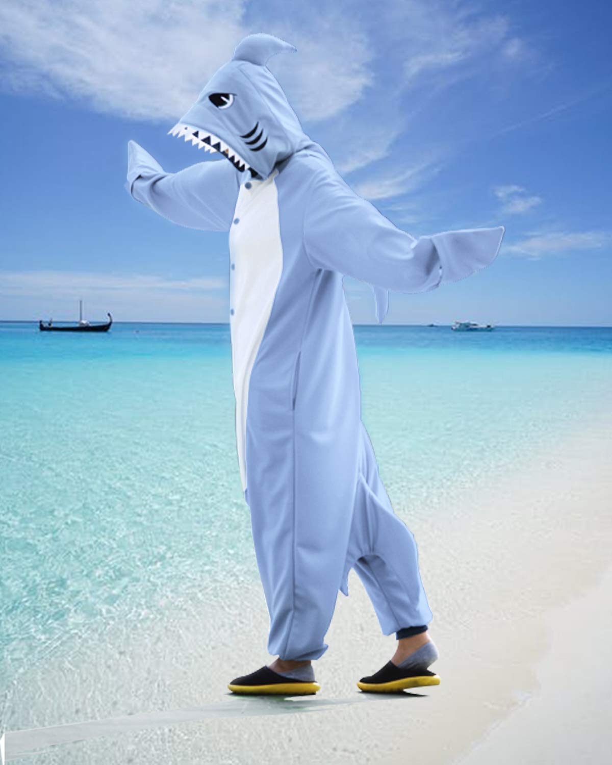 WOTOGOLD Animal Cosplay Costume Unisex Kids Shark Pajamas Blue Shark XS fit height 51'-55'