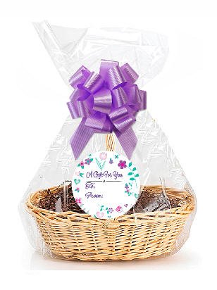 Lavendar Blossom 2Pack Designer Cello Bags/Tags/Bows Cellophane Extra Large Gift Basket Packaging Bags Flat 25" X 30"