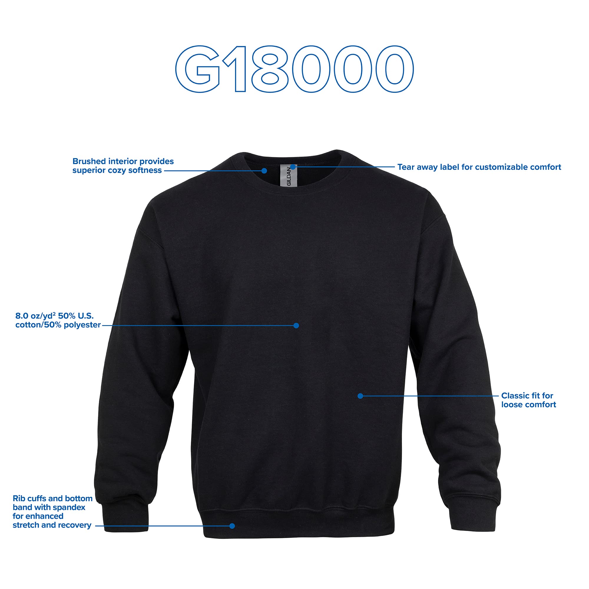 Gildan Adult Fleece Crewneck Sweatshirt, Style G18000, Multipack, Cardinal Red (1-Pack), 3X-Large
