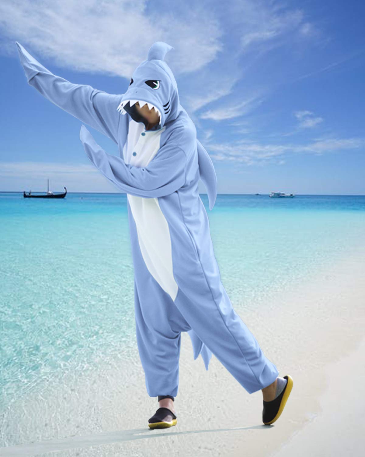 WOTOGOLD Animal Cosplay Costume Unisex Kids Shark Pajamas Blue Shark XS fit height 51'-55'