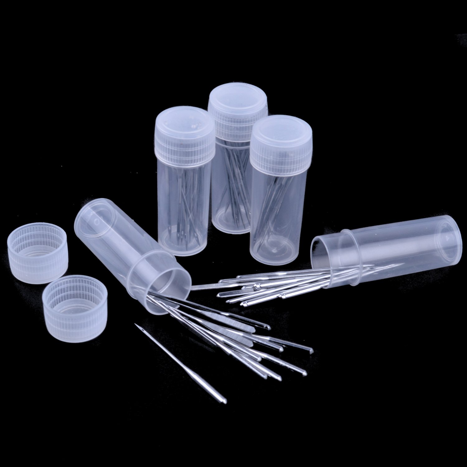 BronaGrand 50 Pieces Sewing Needles Home Sewing Machine Needles, Size 9, 11, 14, 16, 18, with 5 Needle Bottles, 10 Pieces Per Size