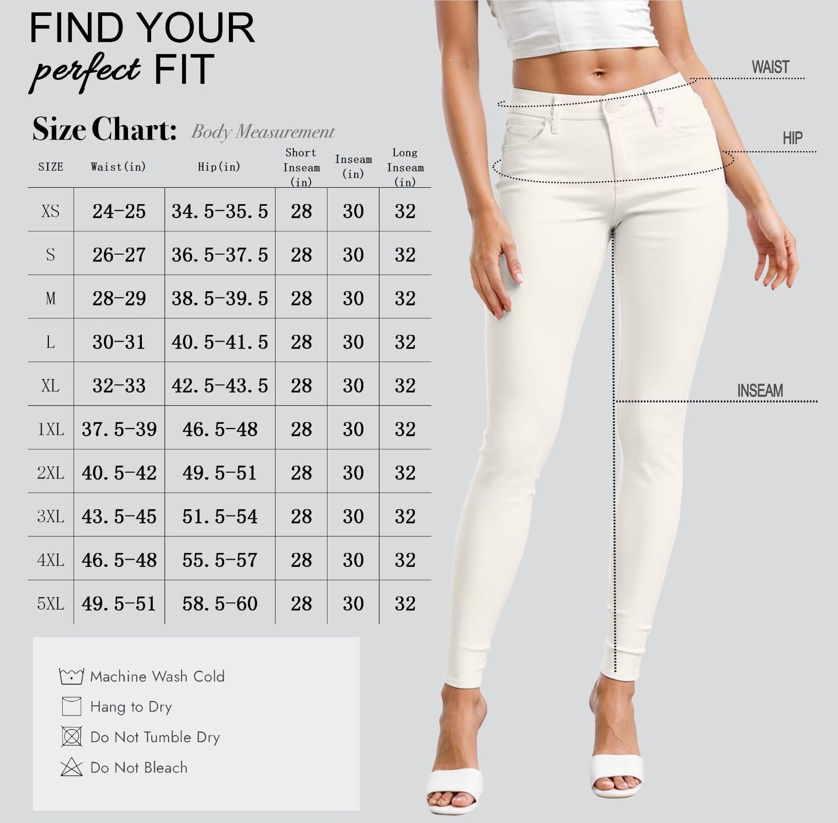 Hybrid & Company Womens Hyper Ultra Stretch Comfy Skinny Leg Work Casual Pants P44876SK Off White M