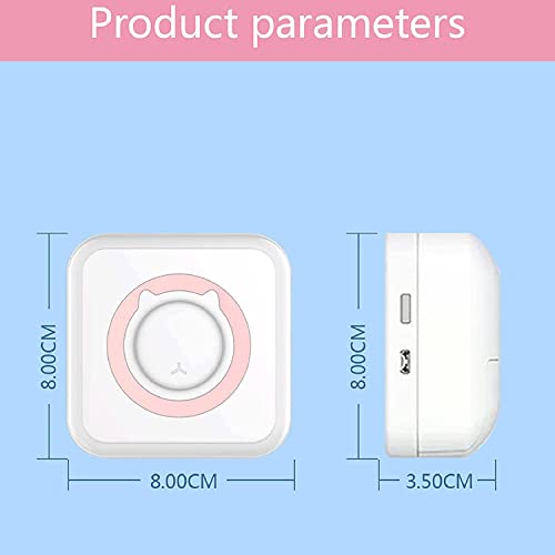 Instaproud - Portable Sticker Printer, Mini Printer Portable Bluetooth-Compatible Photo Printer with 10 Rolls Paper, Thermal Photo Printer for Photos, Diaries, Memos, Study Notes (10PCS)