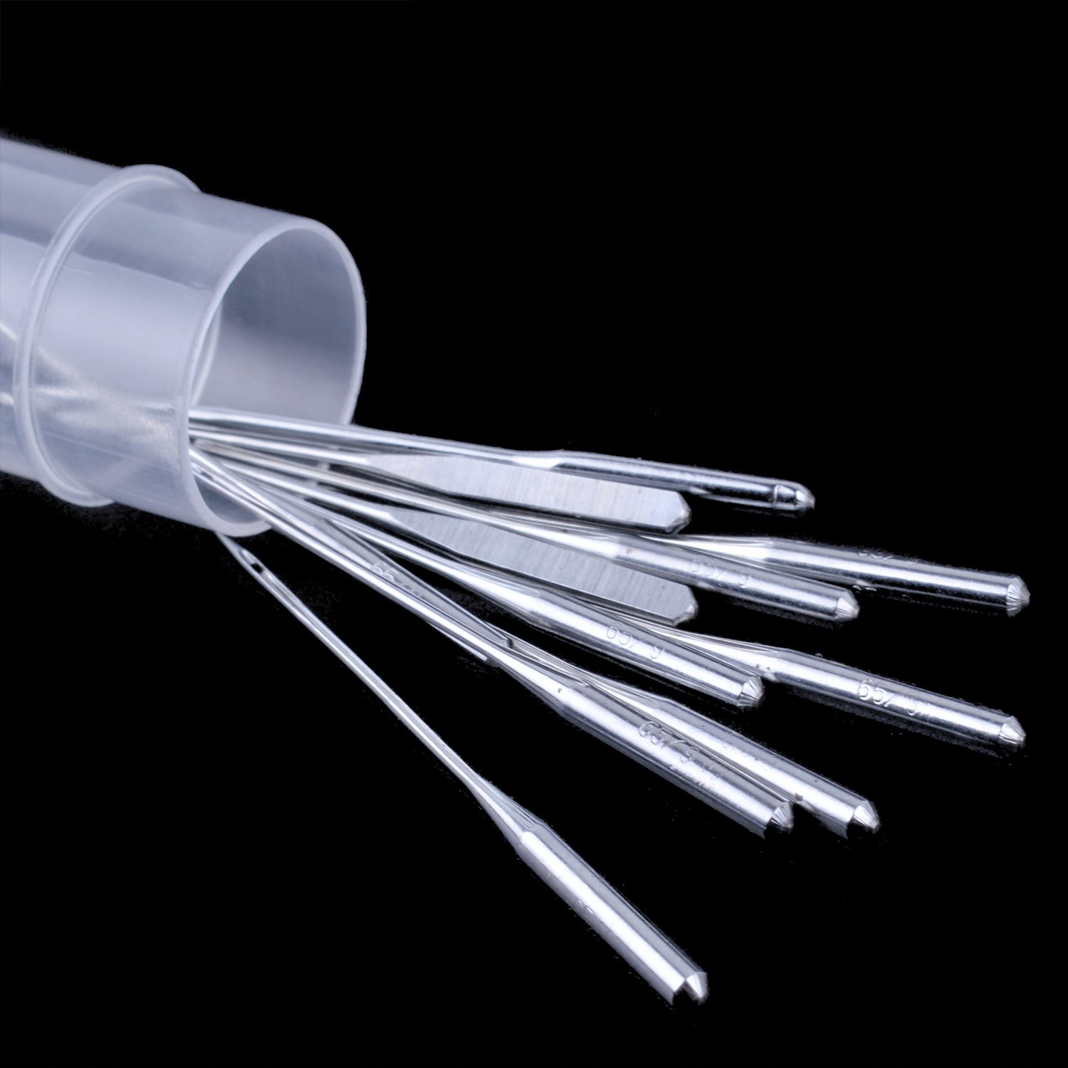 BronaGrand 50 Pieces Sewing Needles Home Sewing Machine Needles, Size 9, 11, 14, 16, 18, with 5 Needle Bottles, 10 Pieces Per Size