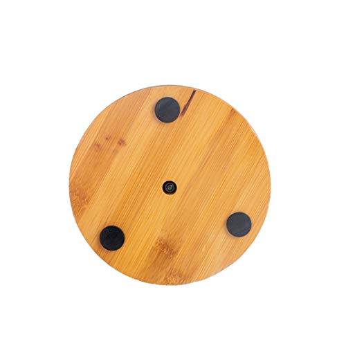 TIEYIPIN Paper Towel Holder, Countertop Roll Stand with Anti-Skid Wooden Bamboo Base for Kitchen, Cabinet, Table