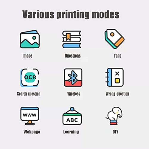 Instaproud - Portable Sticker Printer, Mini Printer Portable Bluetooth-Compatible Photo Printer with 10 Rolls Paper, Thermal Photo Printer for Photos, Diaries, Memos, Study Notes (10PCS)