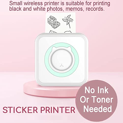 Instaproud - Portable Sticker Printer, Mini Printer Portable Bluetooth-Compatible Photo Printer with 10 Rolls Paper, Thermal Photo Printer for Photos, Diaries, Memos, Study Notes (10PCS)