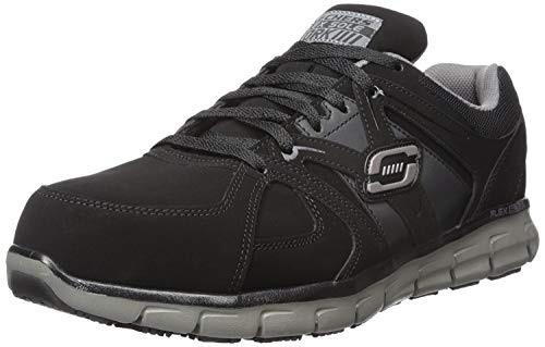 Skechers Men's Synergy Ekron Food Service Shoe, Black/Charcoal, 12 W US