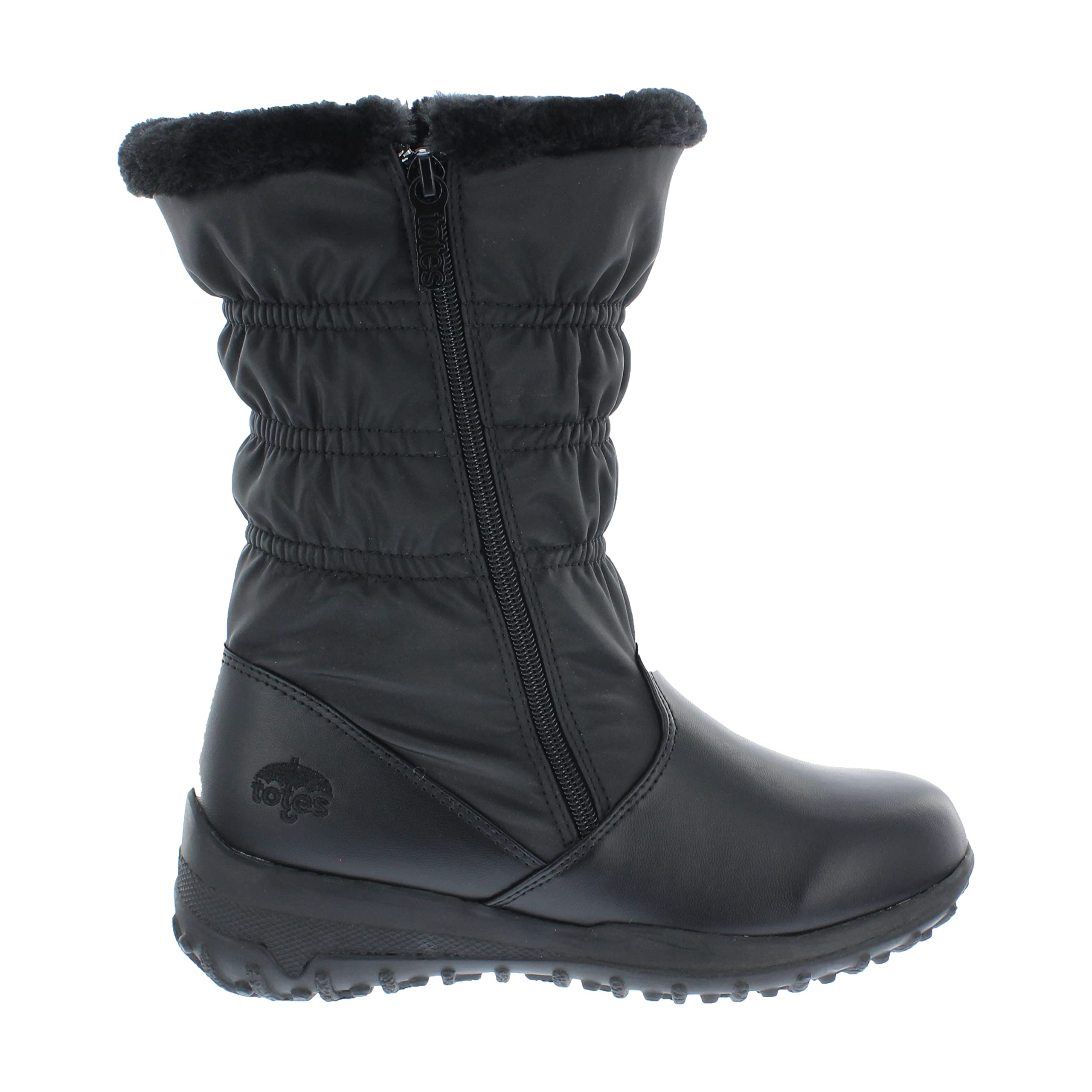 totes Womens Madina Snow Boots, Black, 10 Wide