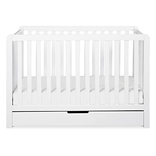 Carter's by DaVinci Colby 4-in-1 Convertible Crib with Trundle Drawer in White, Greenguard Gold Certified, Undercrib Storage