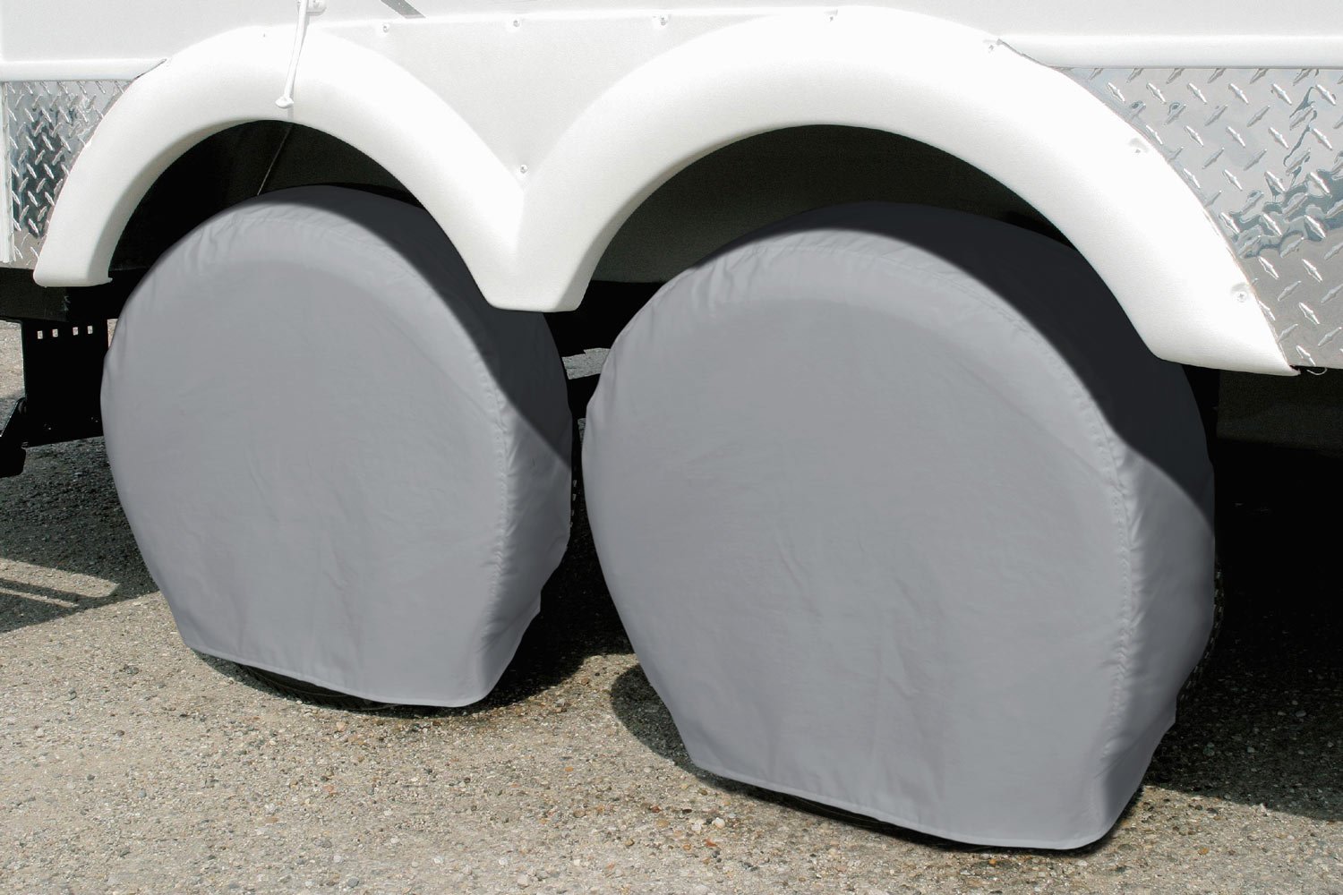 Explore Land Tire Covers 4 Pack - Tough Wheel Protector for Truck, SUV, Trailer, Camper, RV Universal Fits Tire Diameters 26-28.75 inches, Charcoal