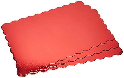 Wilton 2101-4332 Red Cake Platters, 13 x 19 Inch, 3 Count