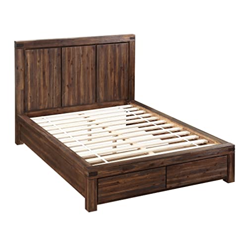 Modus Furniture Solid Wood Footboard-Storage Bed, California King, Meadow - Brick Brown