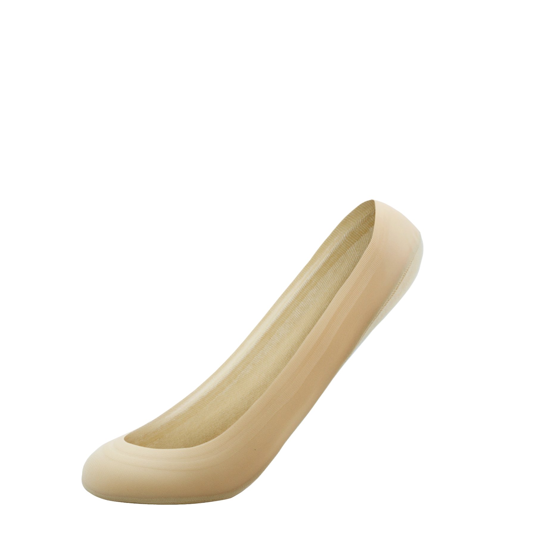Jarseen 4 Pairs No Show Liner Socks Women's Low Cut Cotton Nylon Boat Invisible Hidden Socks Non-Slip for Flats (Shoe Size 5-8, 4Nude)