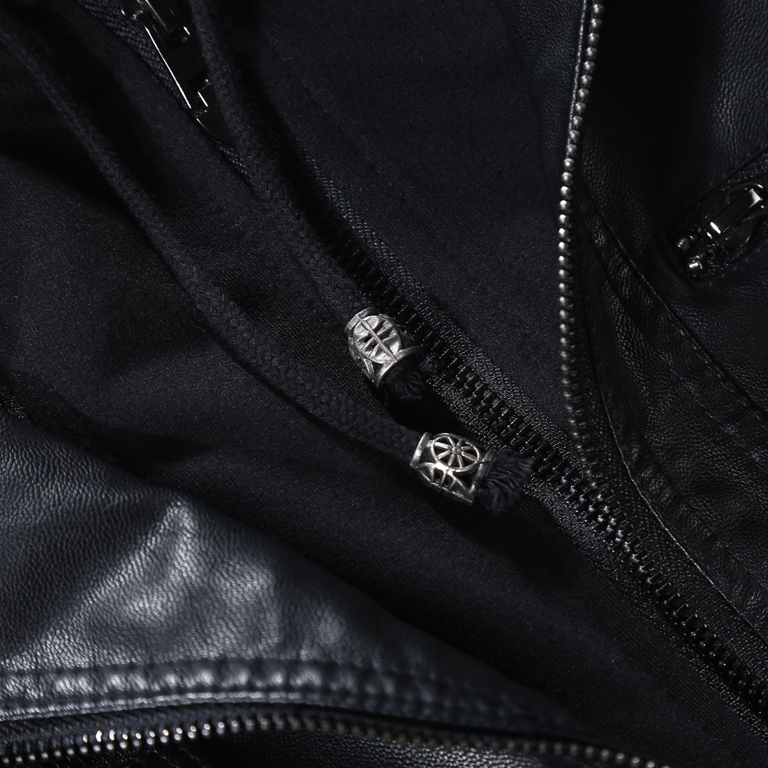 Tanming Women's Hooded Faux Leather Jackets (XX-Large, Black)