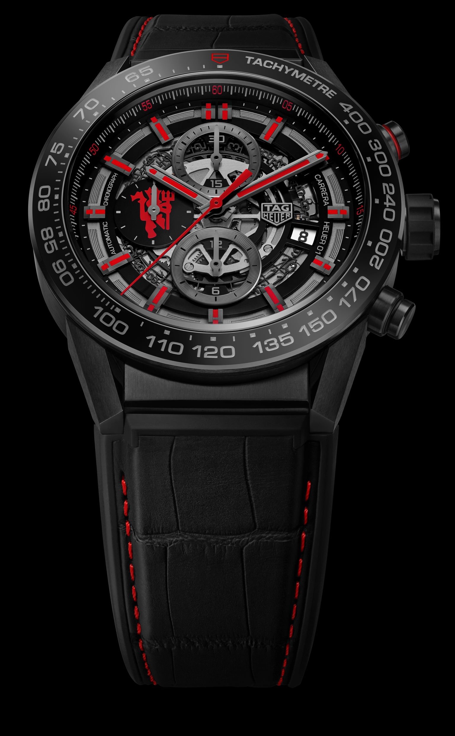 TAG HEUER CARRERA Calibre HEUER 01 Automatic Chronograph Limited Edition Red Devil Manchester United CAR2A1J.FC6400