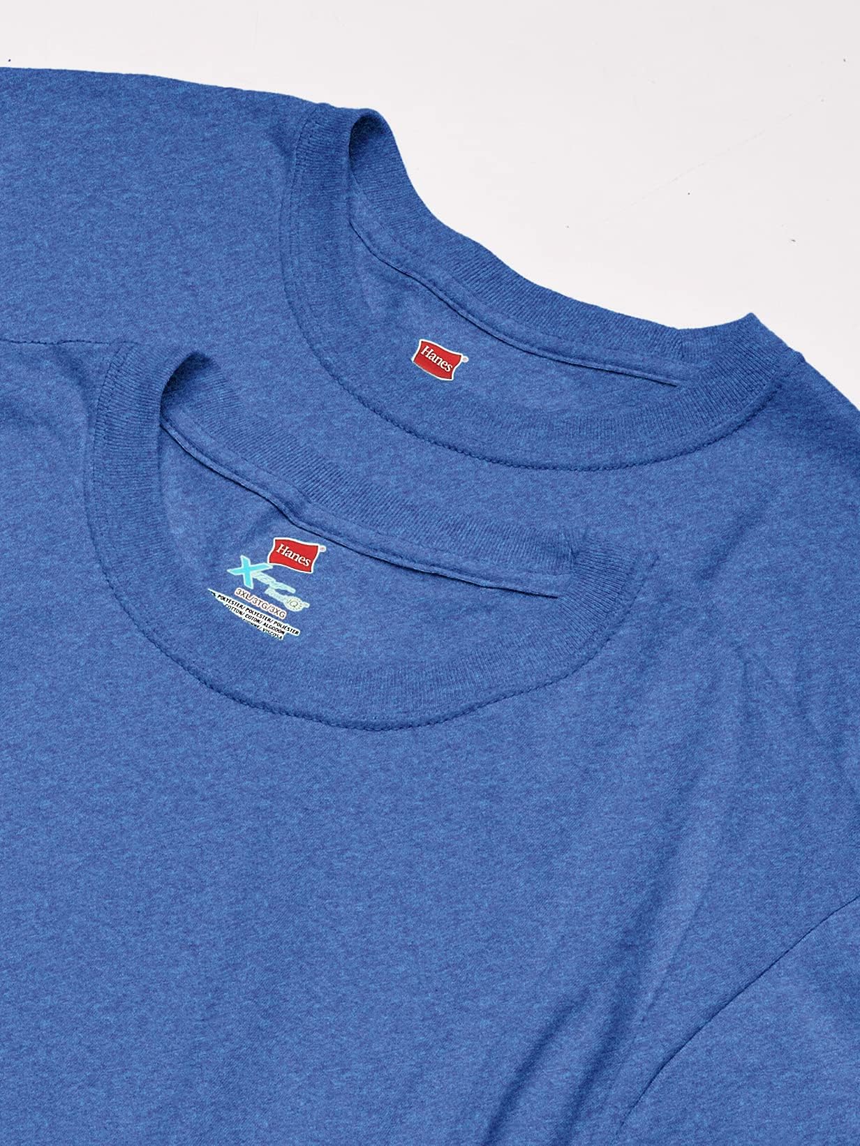 Hanes Men's Short Sleeve X-Temp T-Shirt with FreshIQ (Pack of 2), Royal Blue Heather, Medium