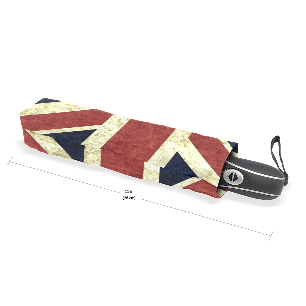 WOZO Vintage Union Jack British 3 Folds Auto Open Close Umbrella
