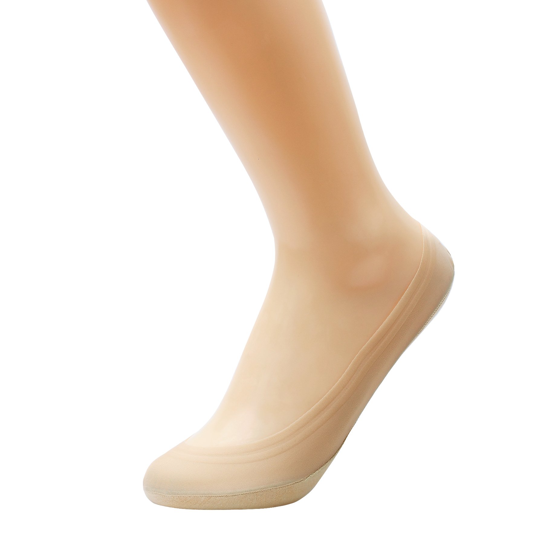 Jarseen 4 Pairs No Show Liner Socks Women's Low Cut Cotton Nylon Boat Invisible Hidden Socks Non-Slip for Flats (Shoe Size 5-8, 4Nude)
