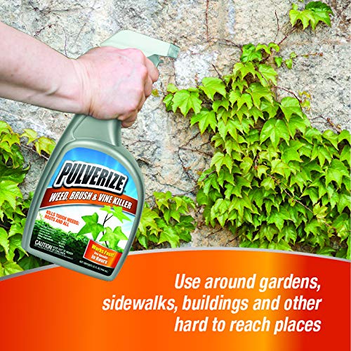 Messina Wildlife Pulverize PWBV-U-032 Weed, Brush & Vine Killer Spray - Fast Acting, Non-Staining Weed and Crabgrass Killer - 32 Ounce Trigger Spray Bottle