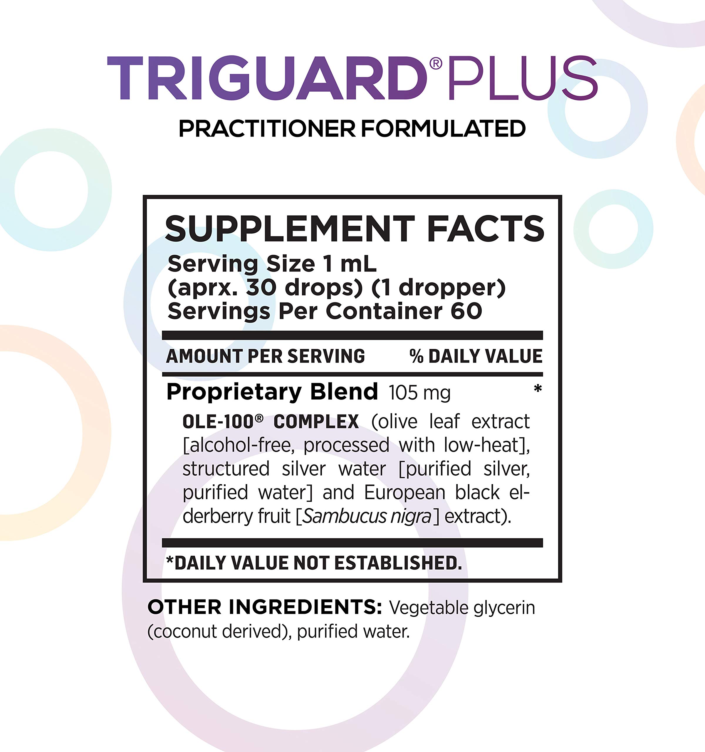 Triguard Plus Concentrate | Colloidal Silver Liquid, Sambucus Elderberry Extract & Olive Leaf Extract, 3-in-1 Liquid Immune Support | Powerful Immune System Booster | Great Taste - 2oz / 60ml