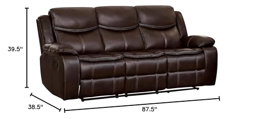 Homelegance Bastrop Double Reclining Sofa (Manual), Brown