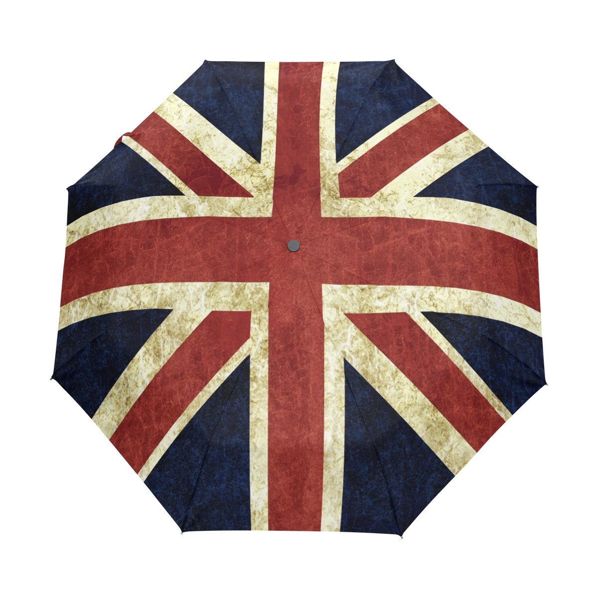 WOZO Vintage Union Jack British 3 Folds Auto Open Close Umbrella