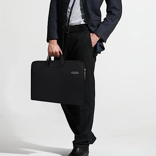 ARVOK 13 13.3 14 Inch Water-resistant Canvas Fabric Laptop Sleeve With Handle&Zipper Pocket/Notebook Computer Case/Ultrabook Briefcase Carrying Bag for HP/Dell/Lenovo/Asus/Acer/Samsung, Black