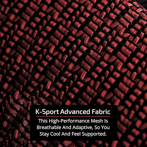 X-Chair X2 Management Task Chair, Red K-Sport Mesh Fabric with Headrest - Ergonomic Office Seat/Dynamic Variable Lumbar Support/Floating Recline/Highly Adjustable/Perfect for Long Work Days