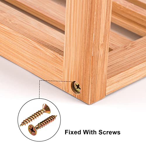 ZEAYEA Water Bottle Organizer, Bamboo Water Bottle Holder Stand, 3-Tier Bottle Storage Rack for Kitchen Countertop, Pantry, Cabinet, Tabletop