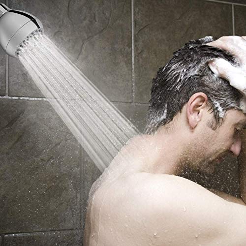 High Pressure Shower Head 3 Inches Anti-clog Anti-leak Fixed Showerhead Chrome with Adjustable Swivel Brass Ball Joint for Relaxing and Comfortable Shower Experience Aisoso