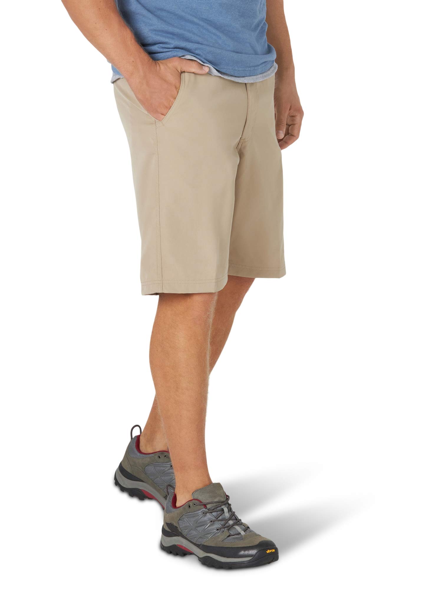 Wrangler Authentics Men's Performance Side Elastic Utility Short, Desert Sand, 36