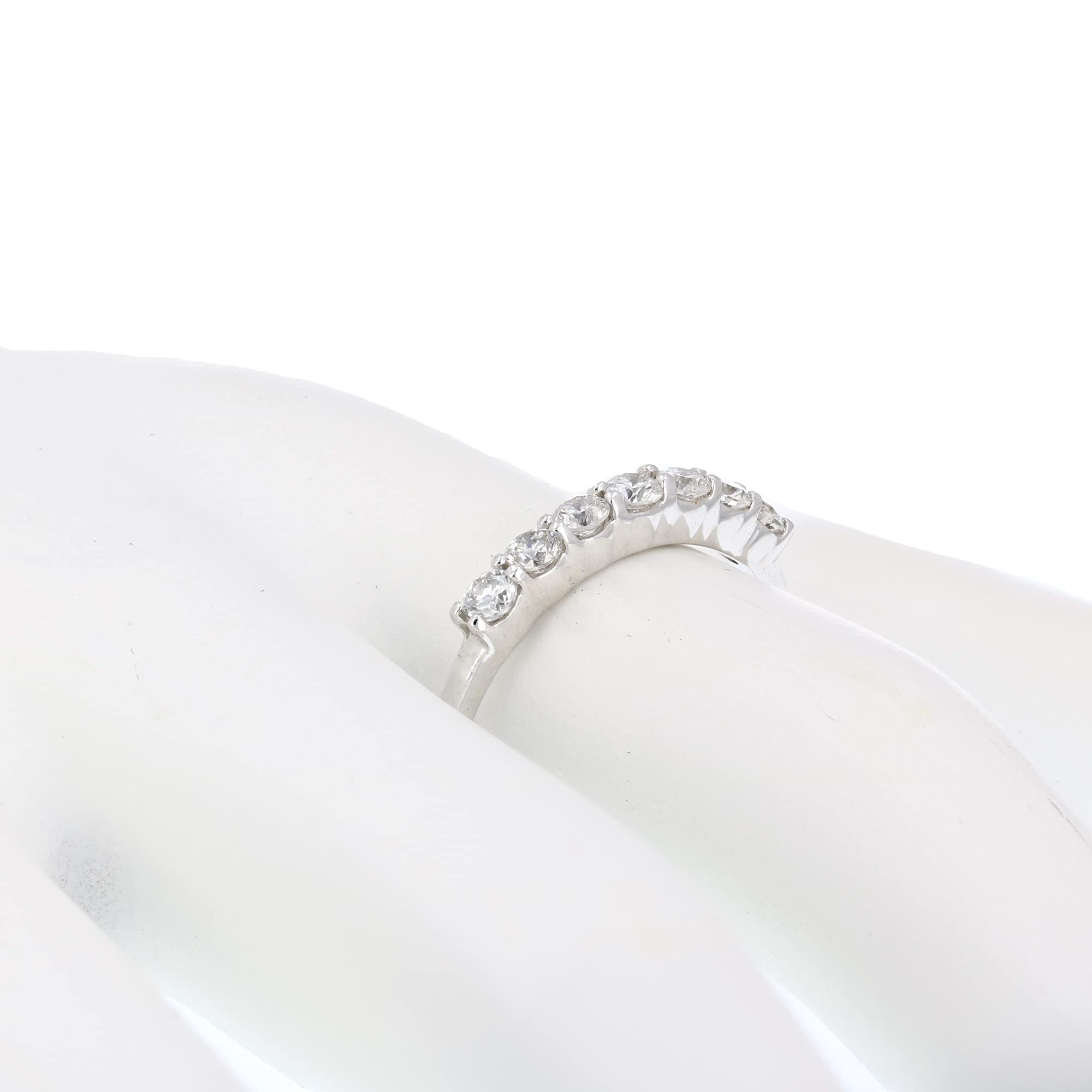Vir Jewels 1/2 carat (ctw) Diamond Wedding Anniversary Band for Women, Round Diamond Engagement Ring 14K White Gold Prong Set 0.50 cttw, Size 7