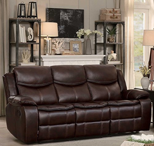Homelegance Bastrop Double Reclining Sofa (Manual), Brown