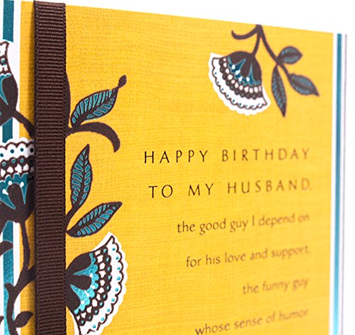 Hallmark Birthday Card for Husband (Brown and Blue Floral)