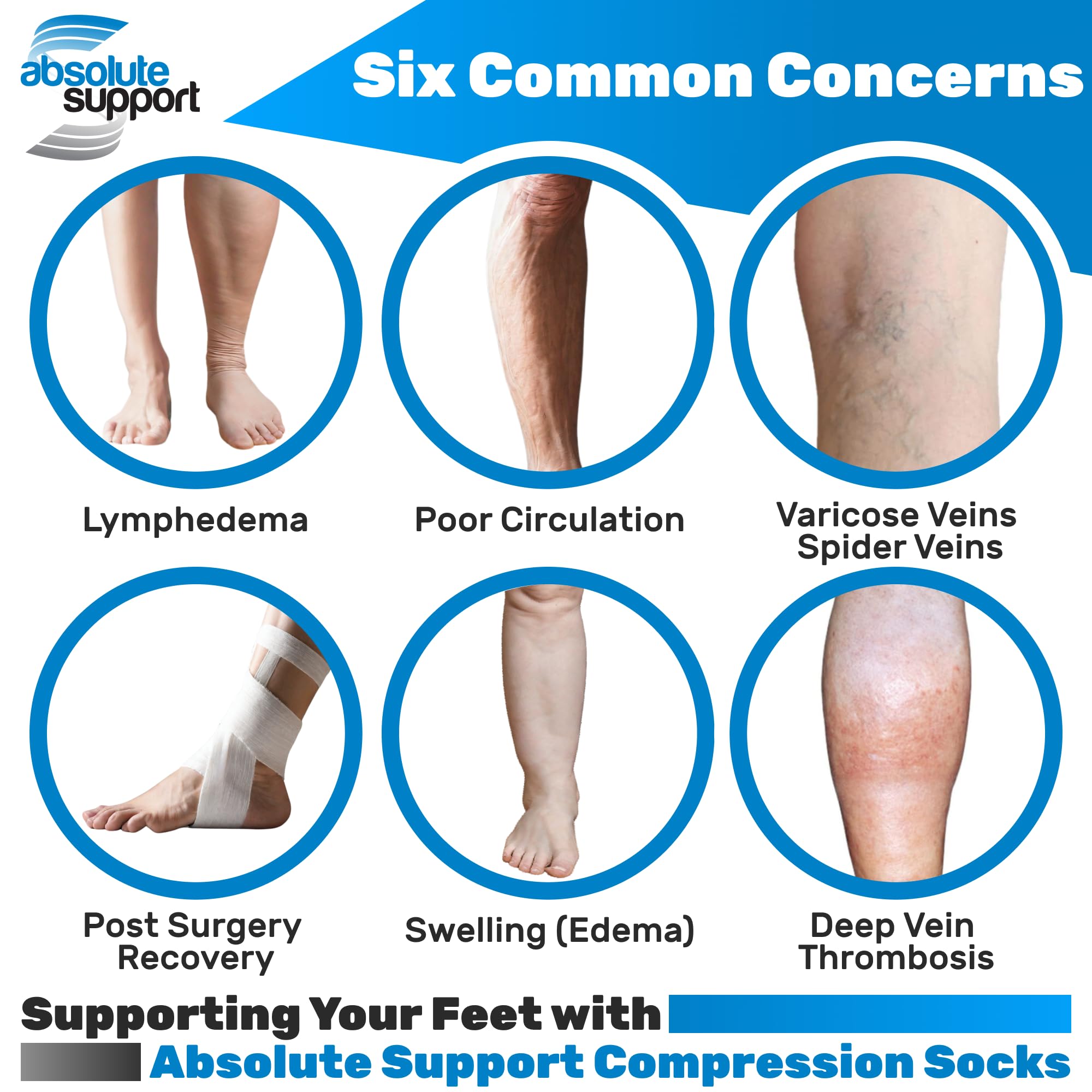 ABSOLUTE SUPPORT Made in USA - Sheer Compression Socks for Women 20-30mmHg | For Swelling, Lymphedema, DVT, Post Surgery Recovery - Black, Large, A205BL3