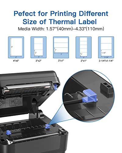 POLONO Label Printer, PL420 4x6 Thermal Printer, High-Speed Shipping Label Printer, Commercial Direct Thermal Printer, 2.25βx1.25β Direct Thermal Label, Perforated Sticker Labels