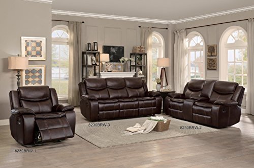 Homelegance Bastrop Double Reclining Sofa (Manual), Brown