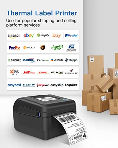 POLONO Label Printer, PL420 4x6 Thermal Printer, High-Speed Shipping Label Printer, Commercial Direct Thermal Printer, 2.25βx1.25β Direct Thermal Label, Perforated Sticker Labels