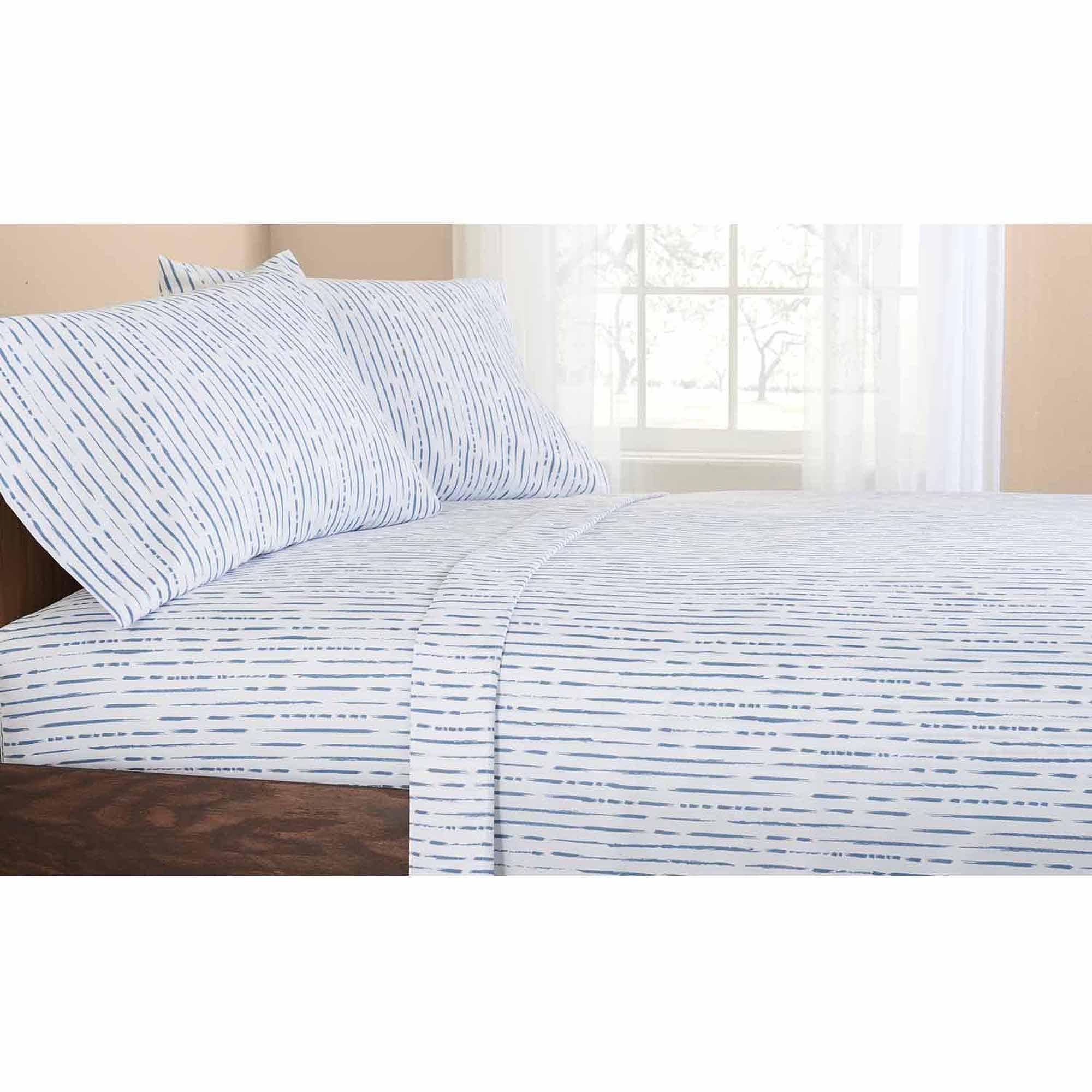 Mainstays Teen Modern Geometric Plaid Navy Blue Reversible Bedding Queen Comforter for Boys (8 Piece in a Bag)