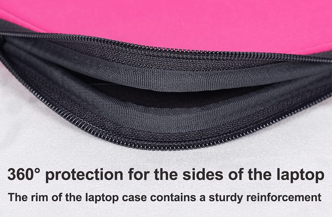 Inntzone Laptop Sleeve 13.3 Inch Foldable Slim Case Lightweight Bag Notebook Computer Carrying Flip Cover (Pink)