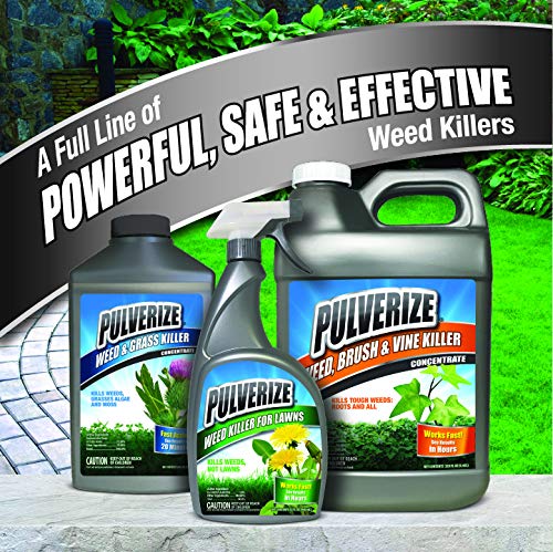 Messina Wildlife Pulverize PWBV-U-032 Weed, Brush & Vine Killer Spray - Fast Acting, Non-Staining Weed and Crabgrass Killer - 32 Ounce Trigger Spray Bottle